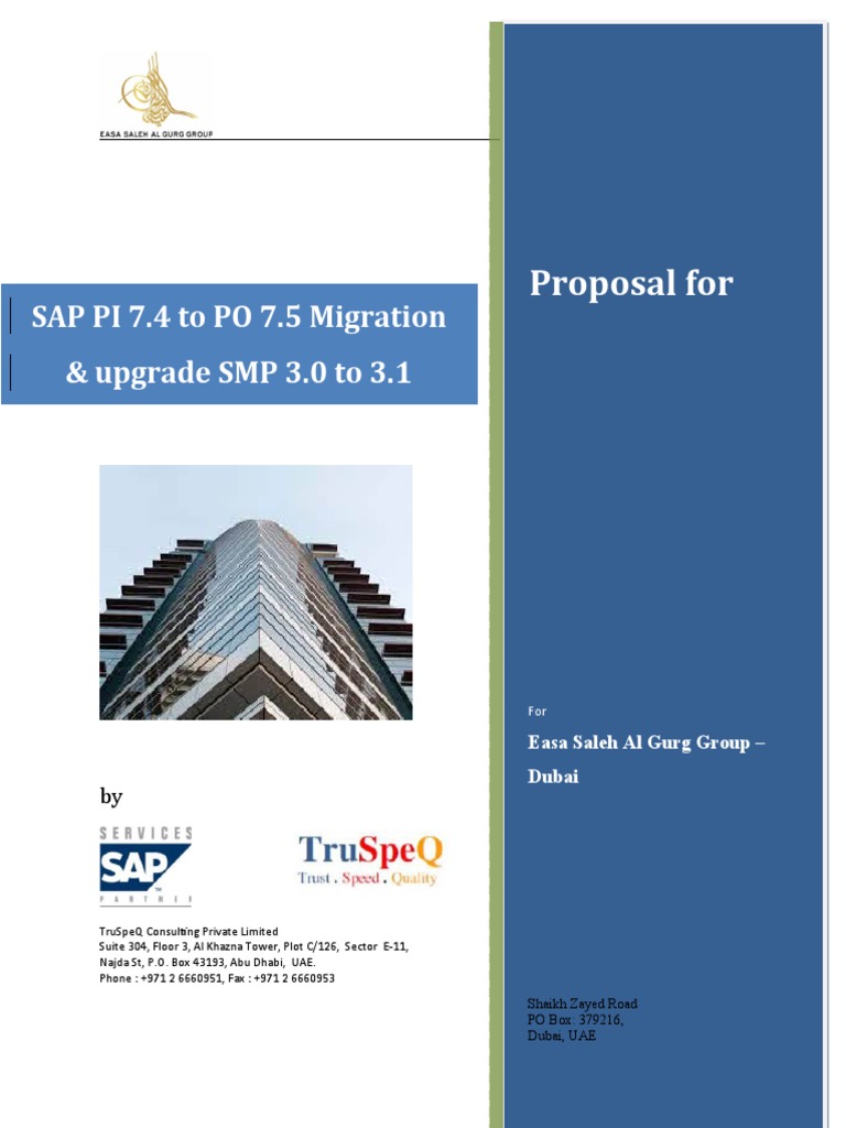 01 Proposal SAP PI7.4 To PO7.5 Migration ESAG Template | PDF | Web ...