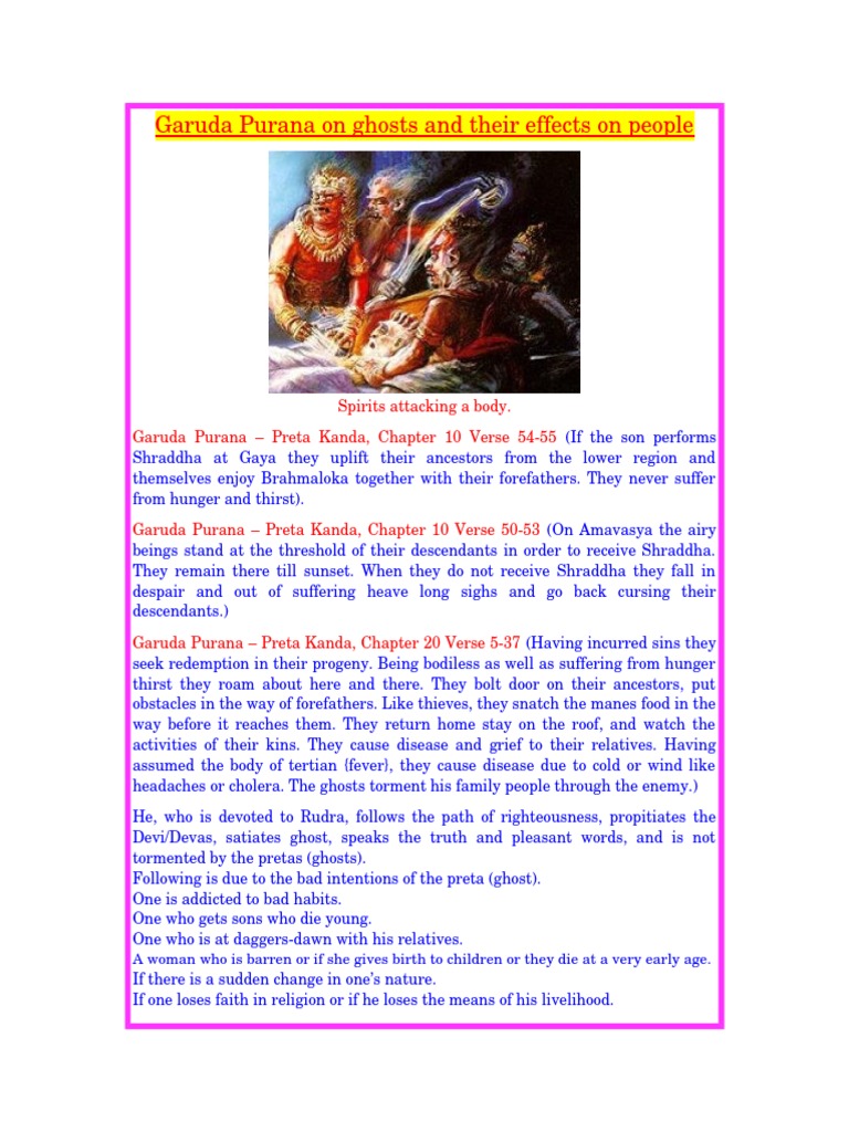 Garuda Purana On Ghosts and Their Effects On People | PDF | Vishnu ...