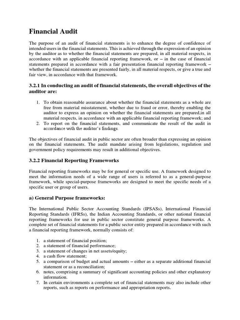 Understanding Financial Audits and Frameworks | PDF | Financial Audit ...