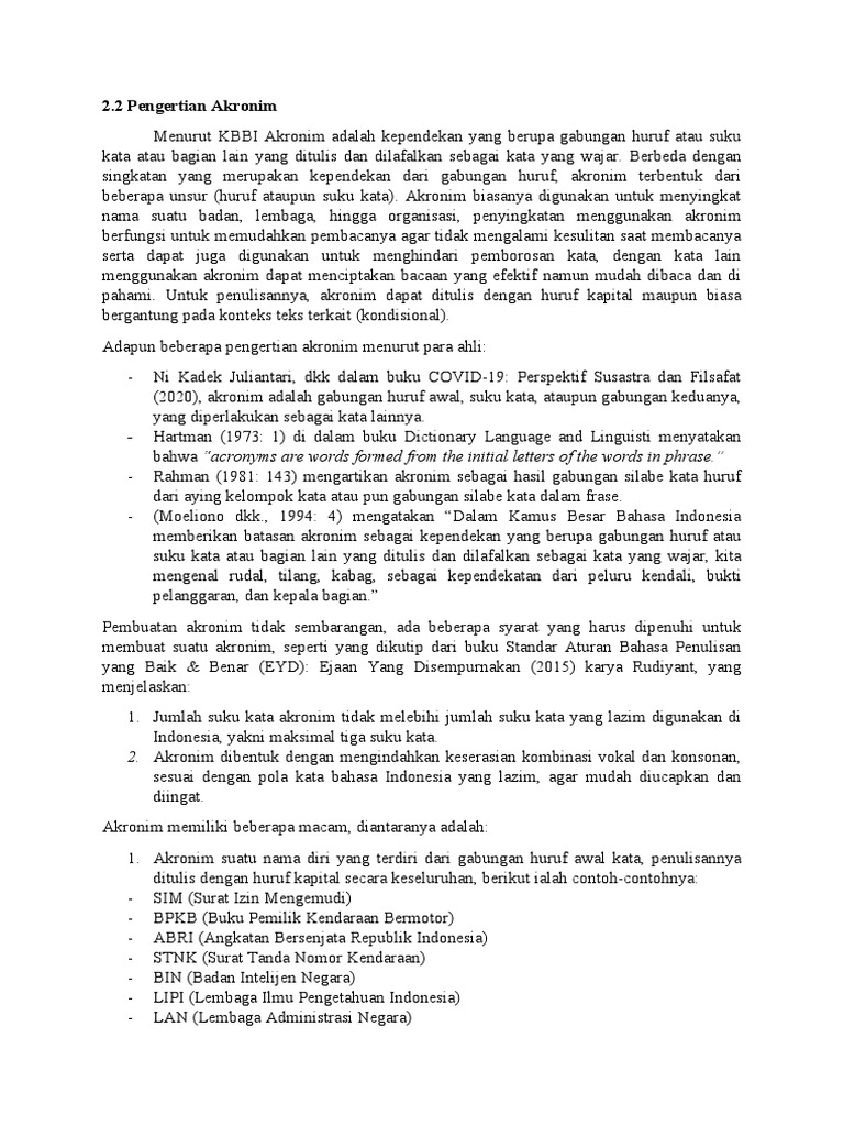Pengertian dan Contoh Akronim | PDF
