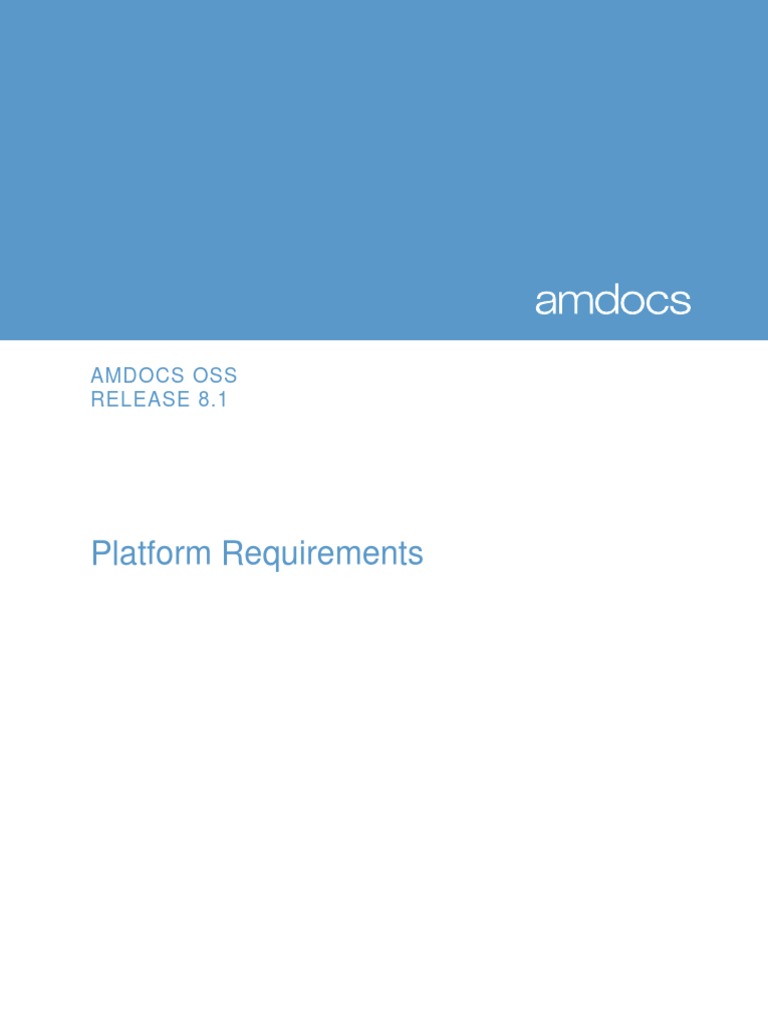 Amdocs OSS 8.1 Suite Platform Requirements | PDF | Eclipse (Software ...