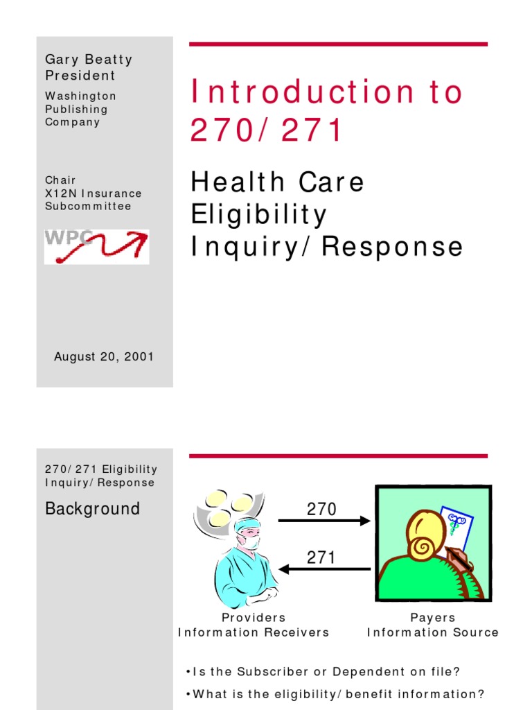 Introduction To 270/271: Health Care Eligibility Inquiry/Response | PDF ...