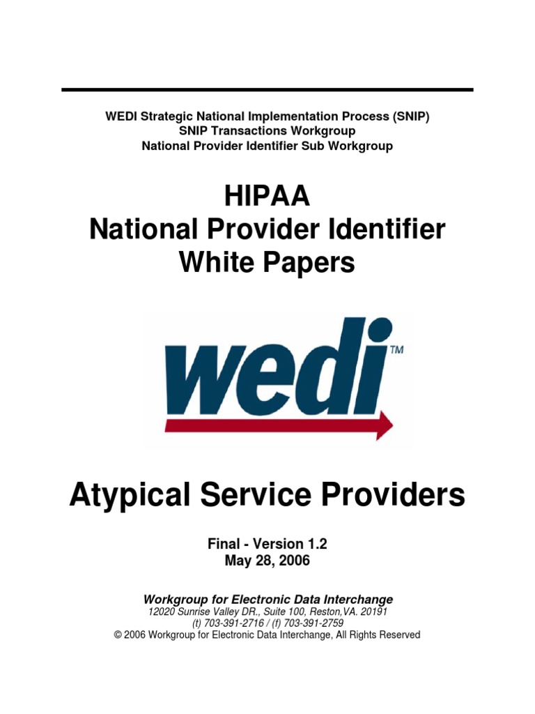Atypical Provider Whitepaper Wedi CFM | PDF | Health Insurance ...