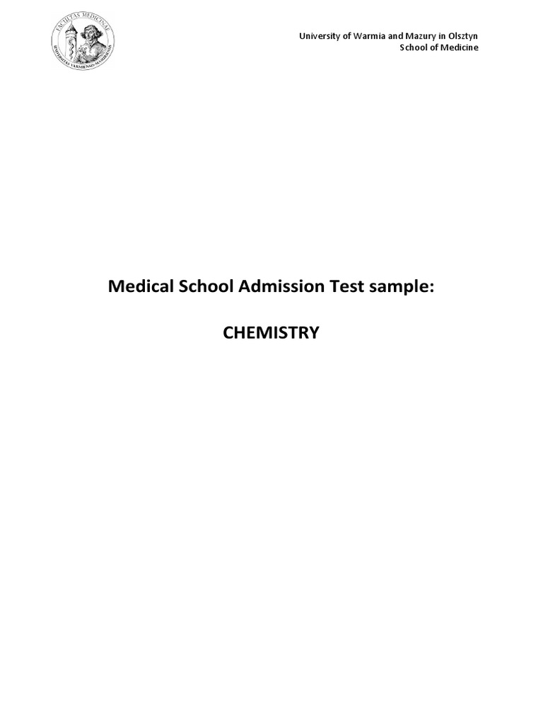 Medical School Admission Test Sample Chemistry2018 | PDF | Buffer ...