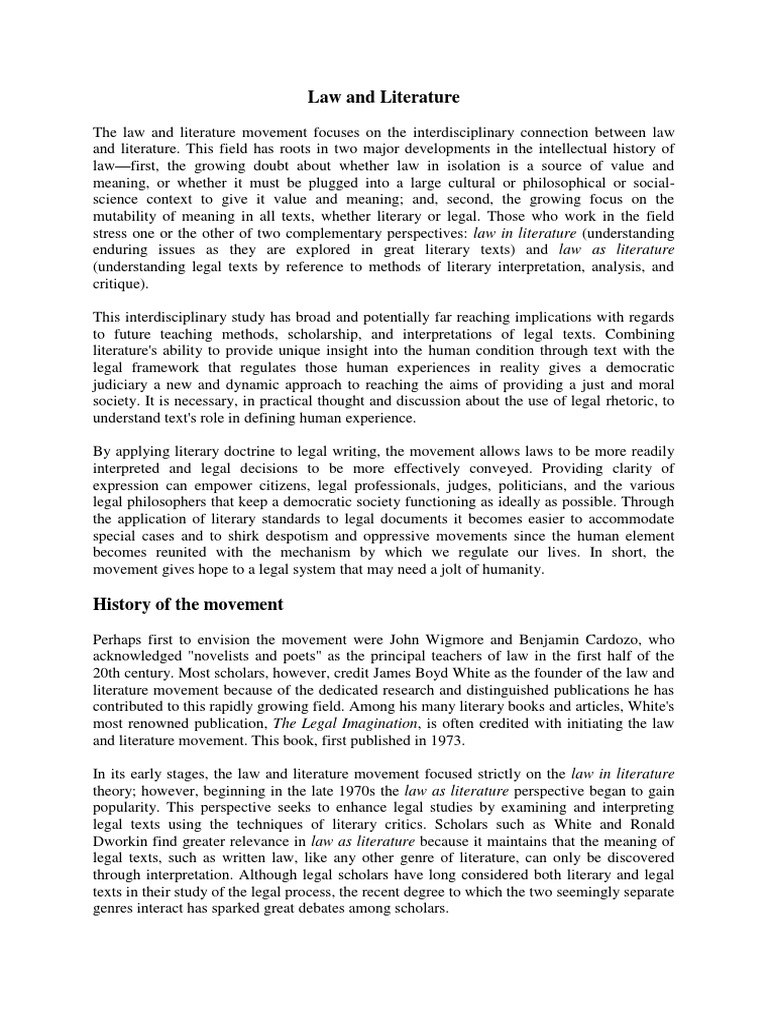 Law and Literature | PDF