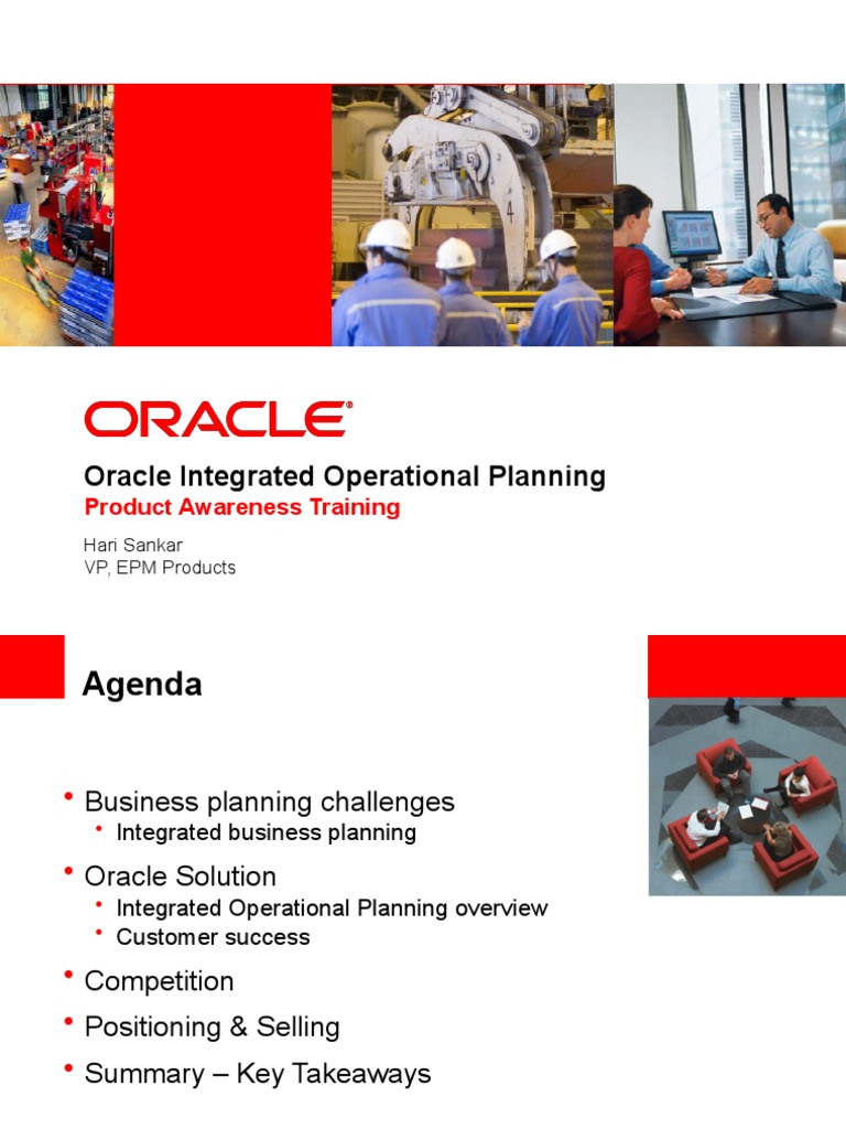 Oracle Integrated Operational Planning: Product Awareness Training ...