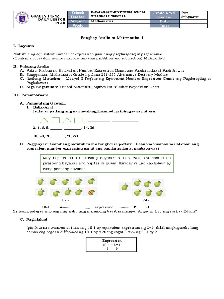 GradeOne DLP MATH | PDF