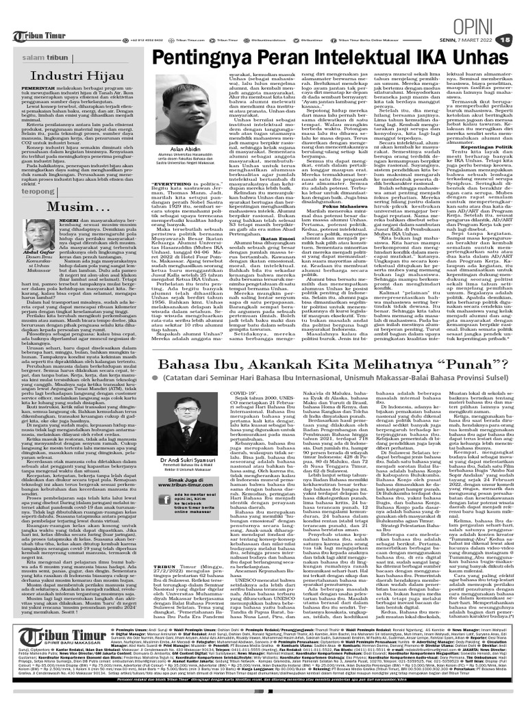 Pentingnya Peran Intelektual IKA Unhas: Musim | PDF
