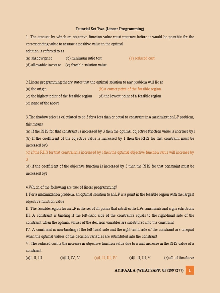 Linear Programming | Download Free PDF | Linear Programming | Insurance