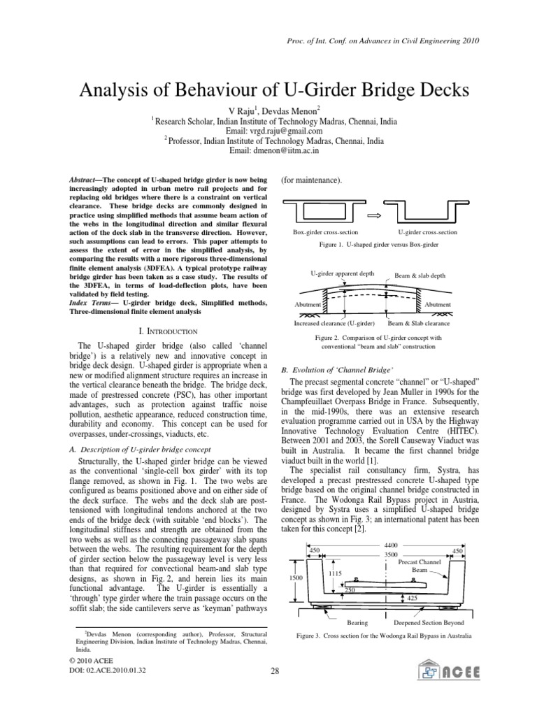 Paper On PSC U Slab | PDF | Bending | Bridge
