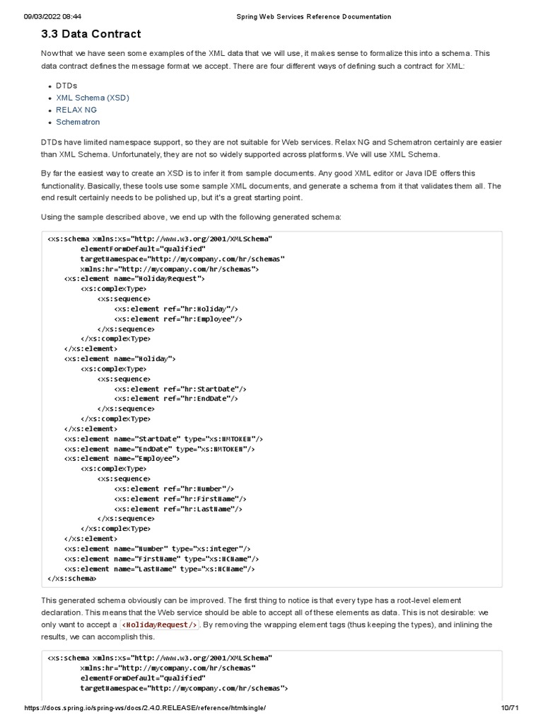 Spring Web Services 2 | PDF | Xml Schema | Xml