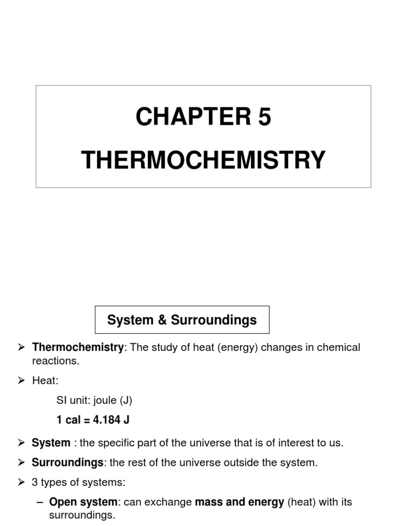 Chapter 5 - Thermochemistry | PDF | Enthalpy | Gibbs Free Energy