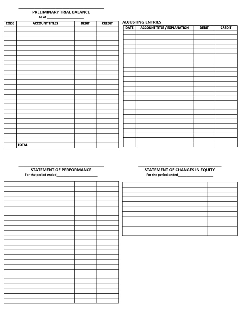 Preliminary Trial Balance Adjusting Entries | PDF