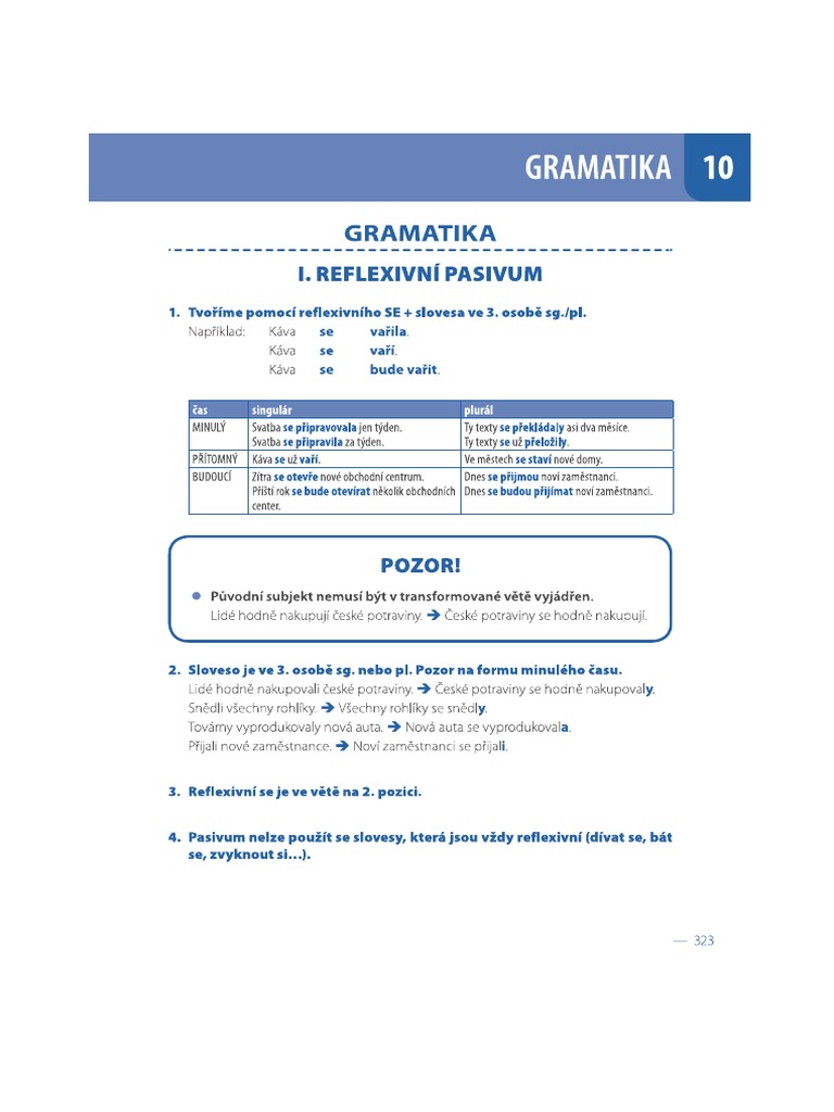 Reflexivní A Deskriptivní Pasivum | PDF