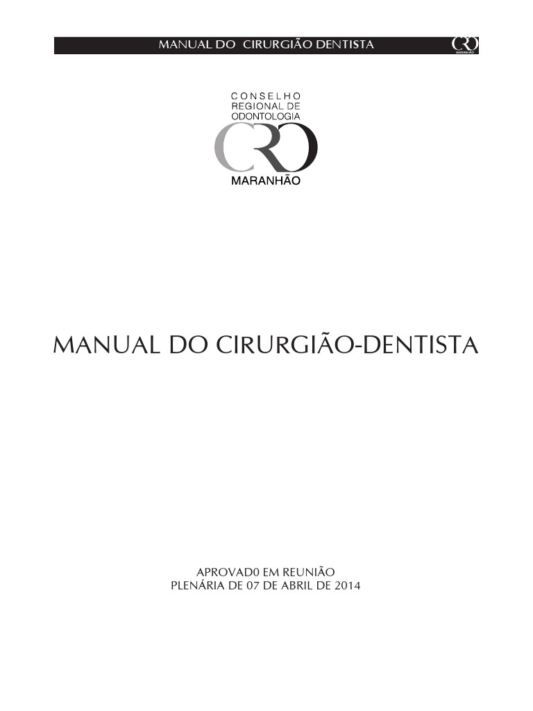 Manual Do Cirurgião-Dentista | PDF | Odontologia | Dentista