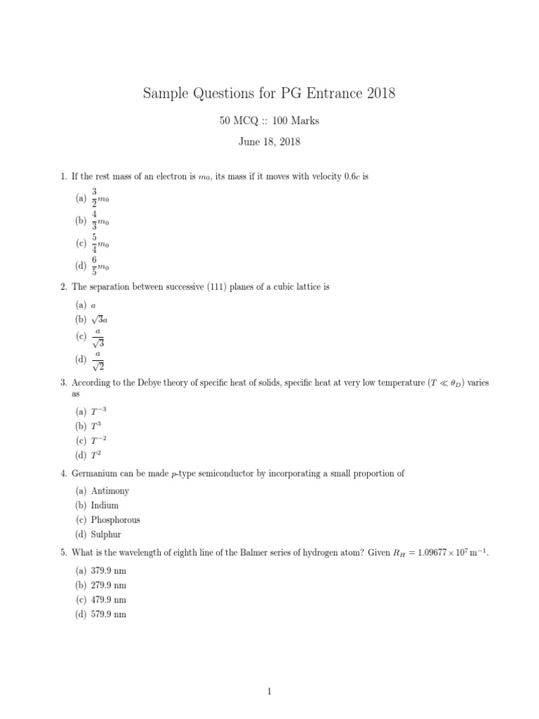 Sample Question Paper (Physics) | PDF | Atomic Nucleus | Neutron