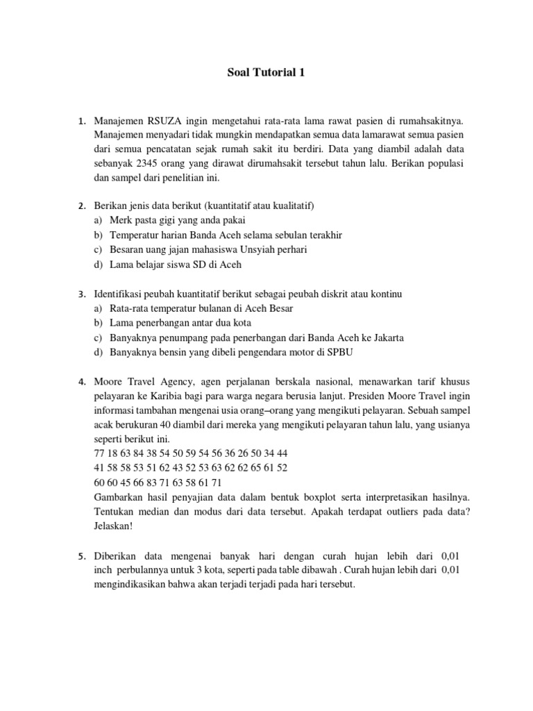 Soal Tutorial 1 | PDF