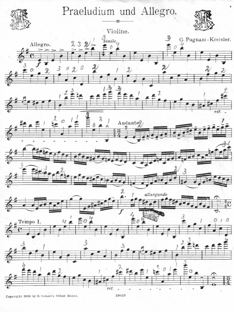 Praeludium Allegro Pdf – Praeludium and Allegro sheet music for violin ...