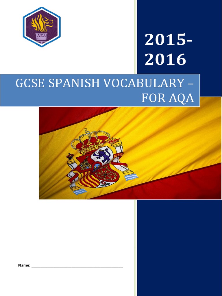 GCSE Spanish Vocabulary Guide AQA | PDF | Sausage | Cuisine