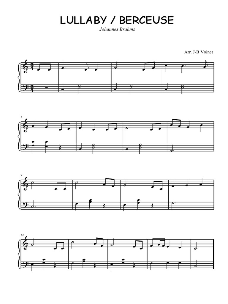 Berceuse - Johannes Brahms - Partition Pour Piano | PDF