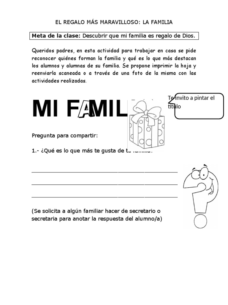 Actividad Familiar: Reconociendo Valores | PDF | Relaciones personales ...