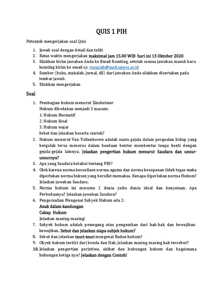 Hafizh Daffa Setiawan QUIS 1 PIH-dikonversi | PDF | Politik