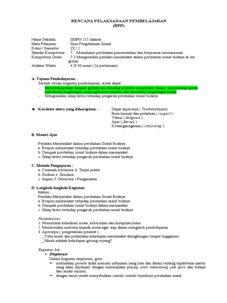 Perubahan Sosial Budaya di Era Global | PDF | Karier & Perkembangan | Ilmu Sosial