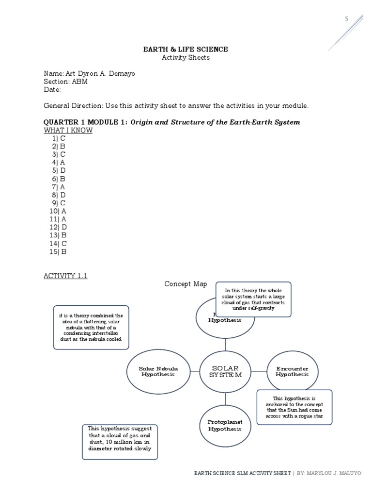 ELS Q1 M1 2 3 Activity Sheet | PDF | Magma | Rock (Geology)