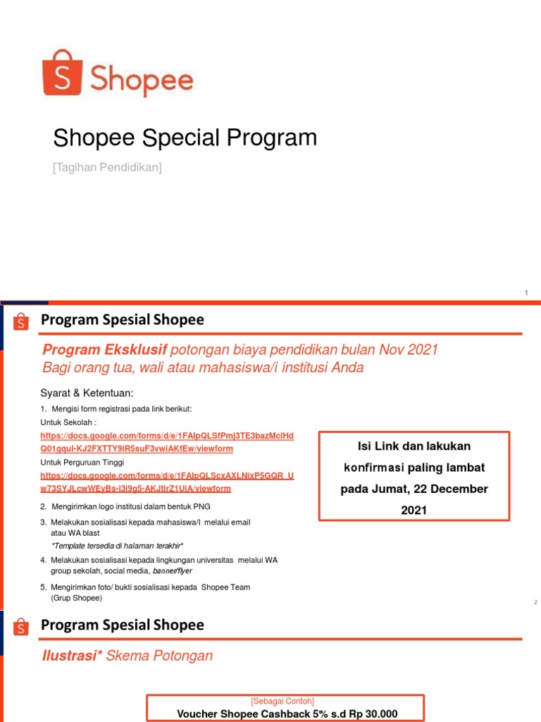 (FINAL) Shopee Special Program - Proposal Voucher Cashback | PDF | Bisnis