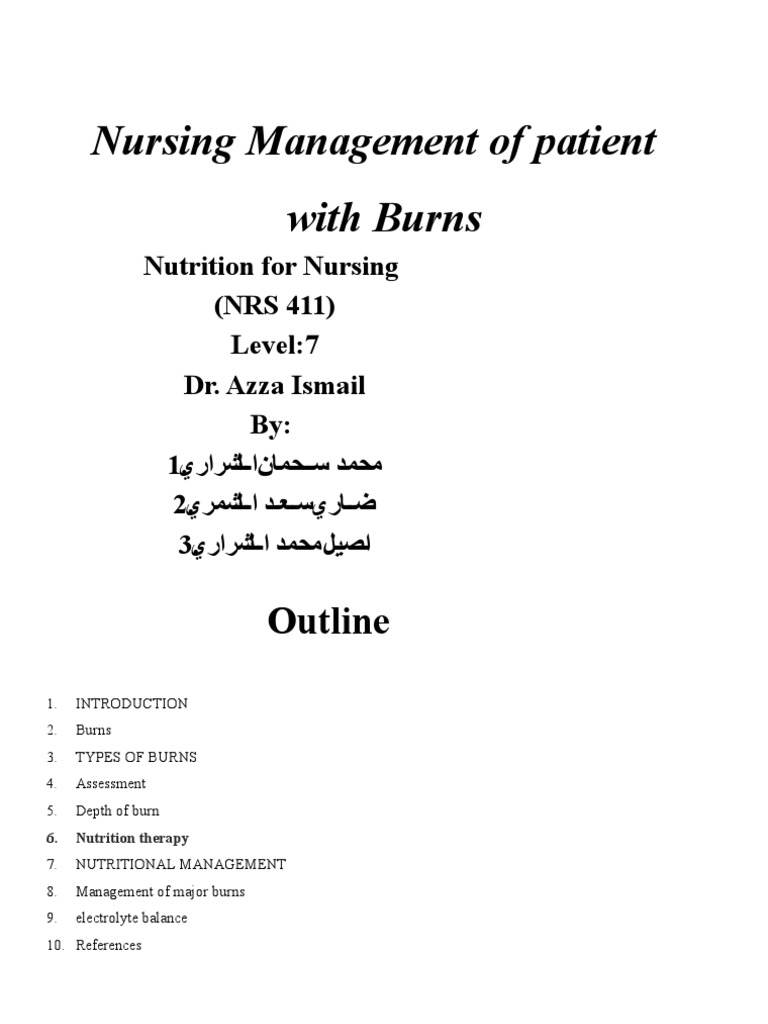 Nursing Management of Patient With Burns | PDF | Burn | Hypothermia