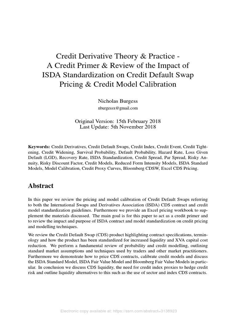 Credit Derivative Theory & Practice | PDF | Credit Default Swap | Bonds ...