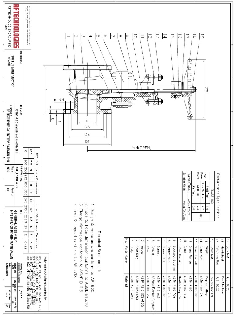 NPS8'' CL150 Gatevalve | PDF