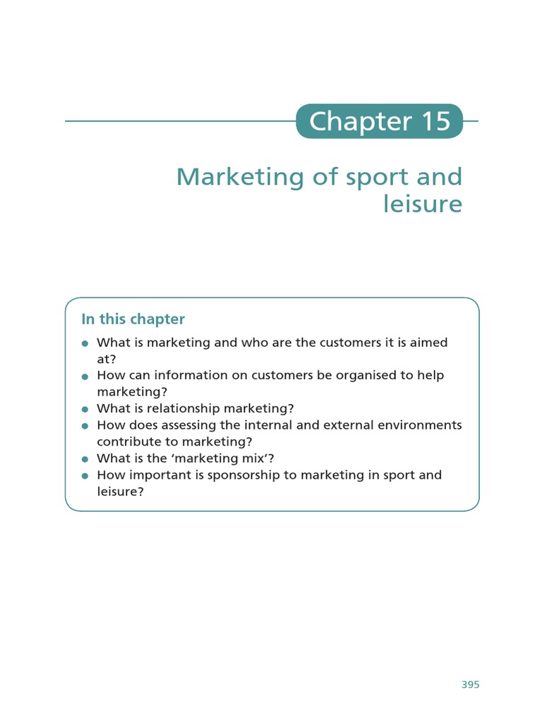Marketing of Sport and Leisure: in This Chapter | PDF | Marketing ...