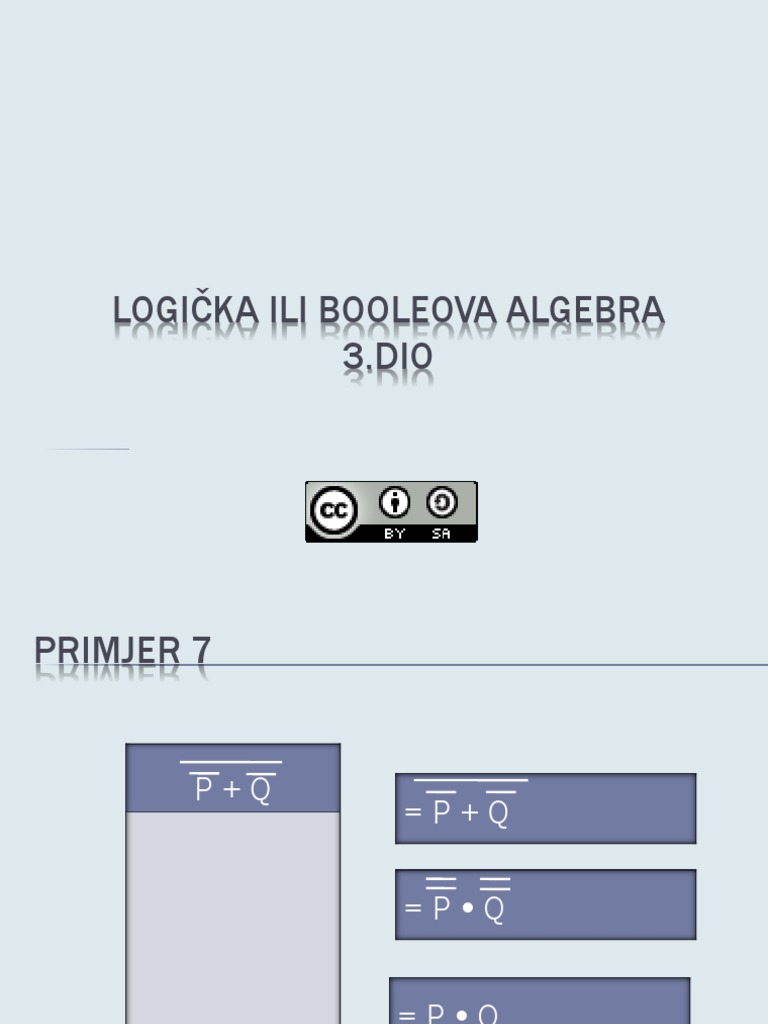 Logička Ili Booleova Algebra 3.DIO | PDF