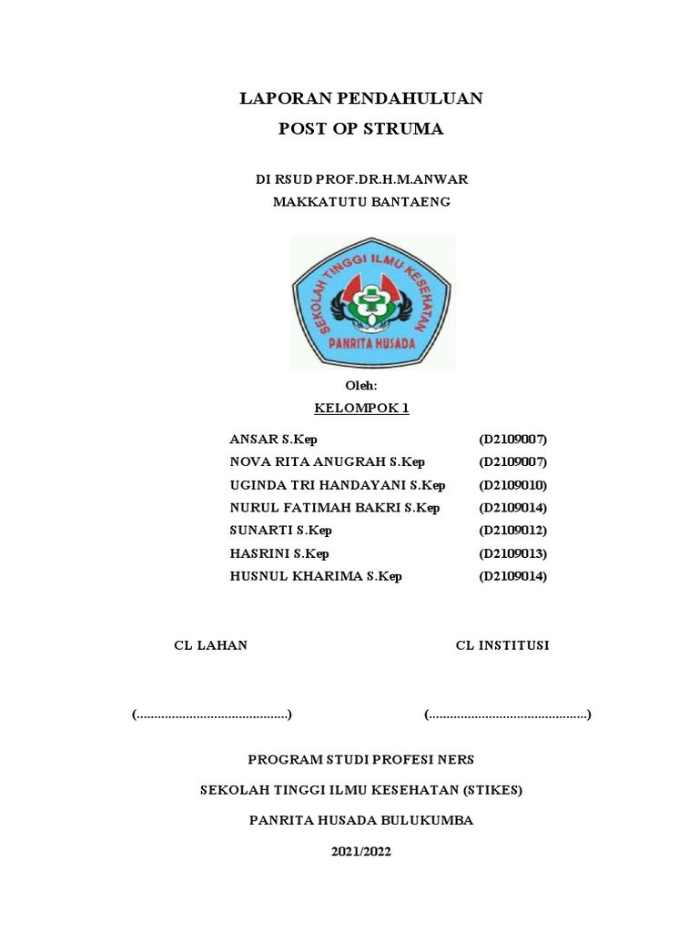 Laporan Post Op Struma di RSUD Bantaeng | PDF