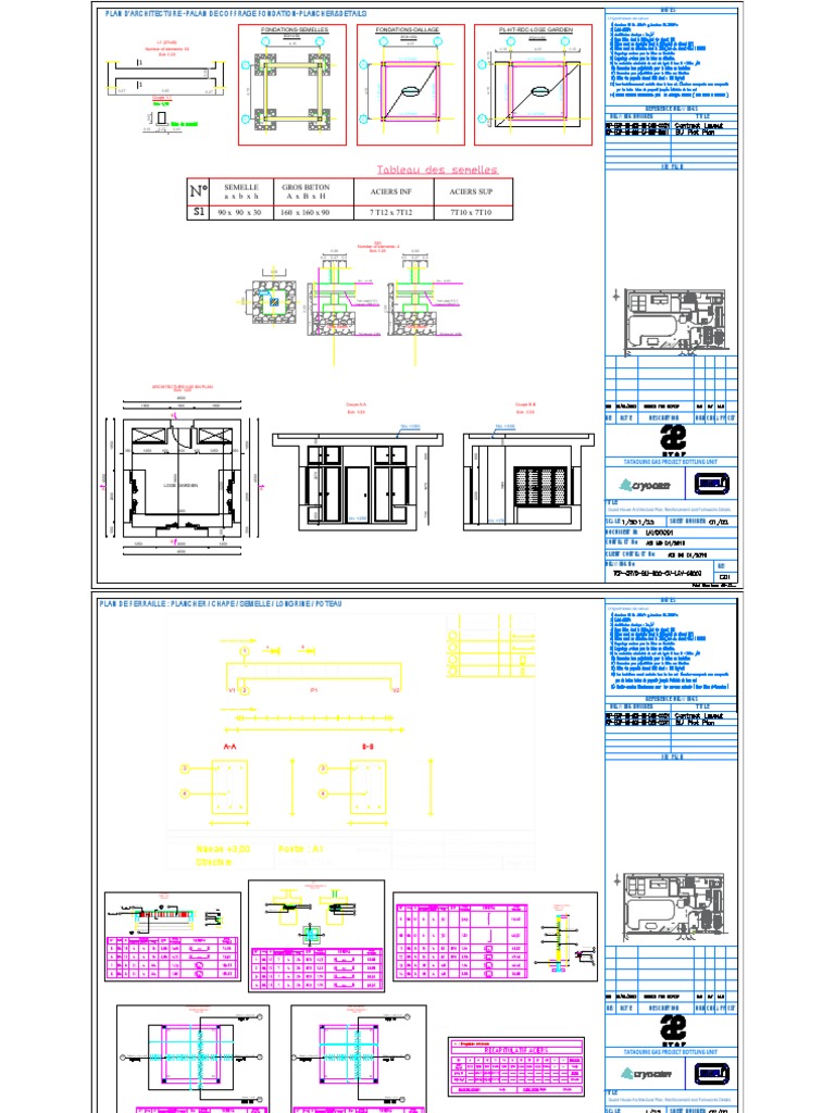 Guard House Architectural Plan, Reinforcement and Formworks Details | PDF