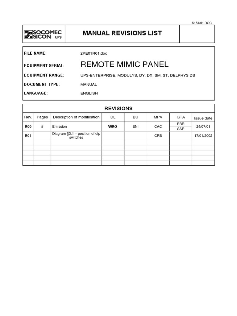 Remote Mimic Panel Manual Guide | PDF | Electrical Connector ...