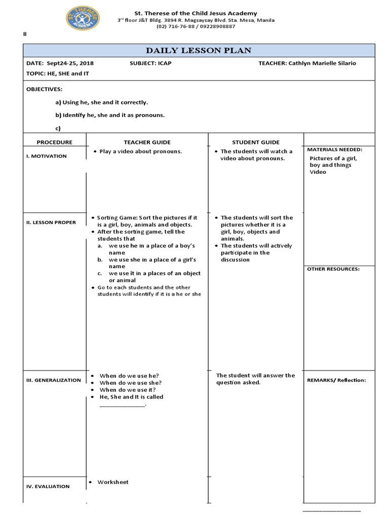 September and October ICAP | PDF | Lesson Plan | Teachers