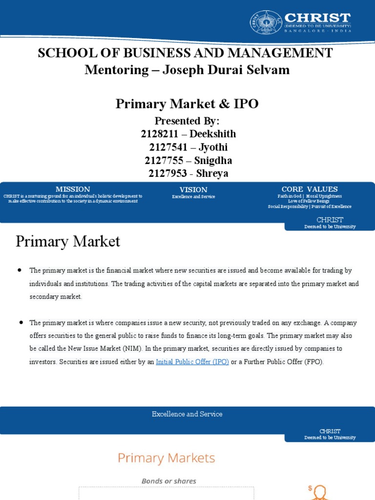 Primary - Market & IPO Version 2 | PDF | Initial Public Offering ...