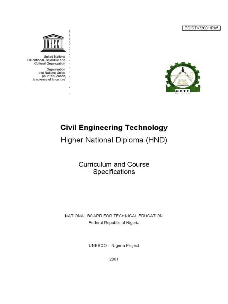 Civil Engineering Technology Higher National Diploma HND | PDF | Surveying | Geographic ...