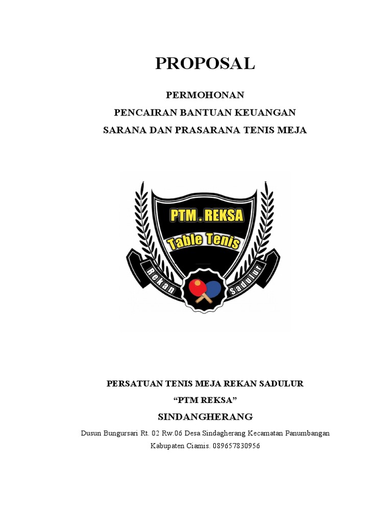 Proposal Pengadaan Sarana Tenis Meja | PDF | Karier & Perkembangan ...