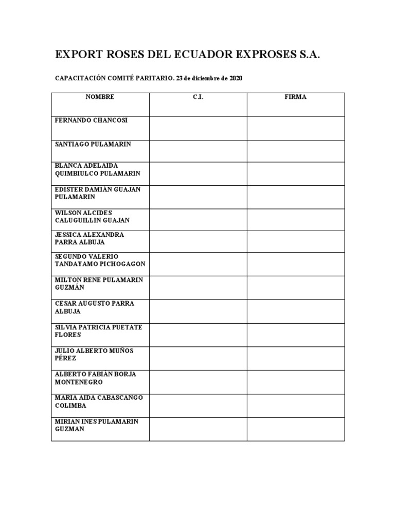 Export Roses Del Ecuador Exproses S | PDF
