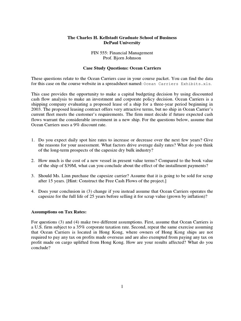 Ocean Carriers Case Study Analysis | PDF | Taxes | Government Finances