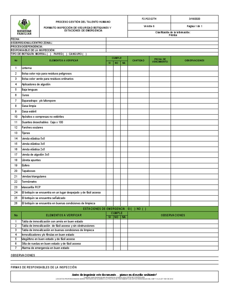 f2.Pg3 .GTH Formato Inspeccion de Botiquines y Estaciones de Emergencia ... f2.Pg3 .GTH Formato Inspeccion de Botiquines y Estaciones de Emergencia ...