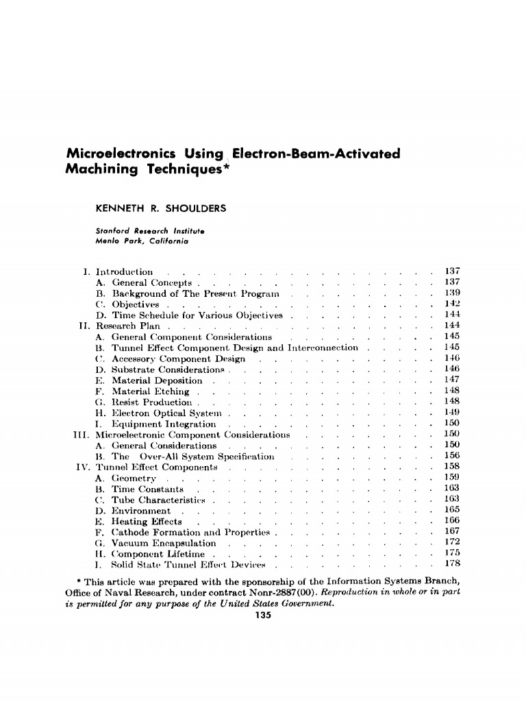 Microelectronics Using Electron-Beam-Activated Machining Techniques ...