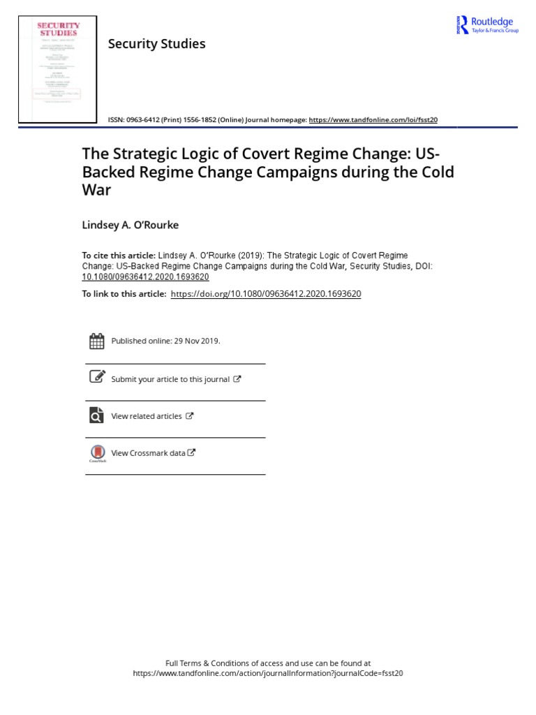 Strategic Logic of Covert Regime Change - US | PDF | Authoritarianism ...