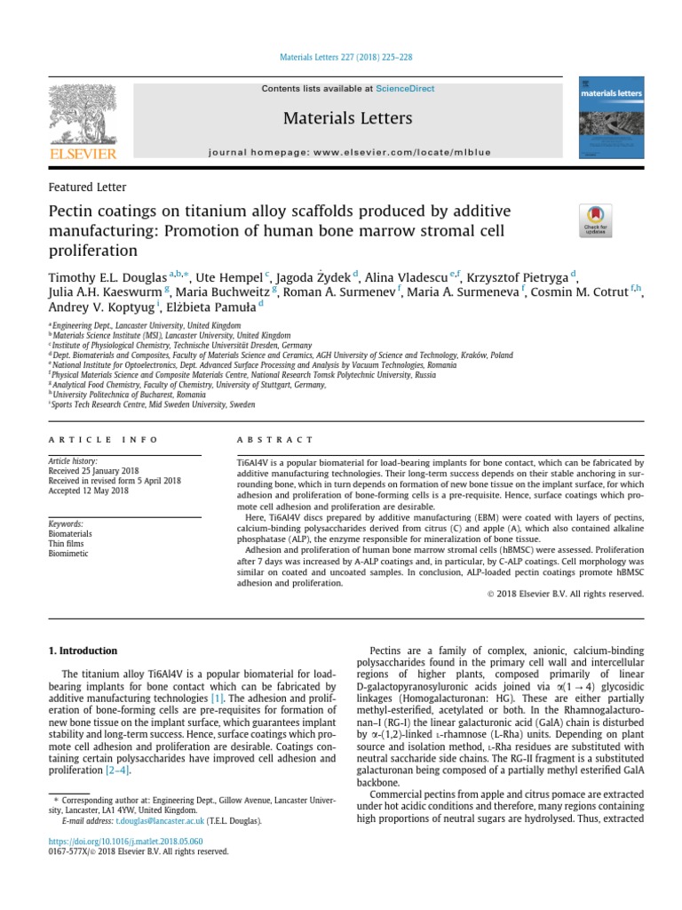 Materials Letters: Featured Letter | PDF | Chemistry