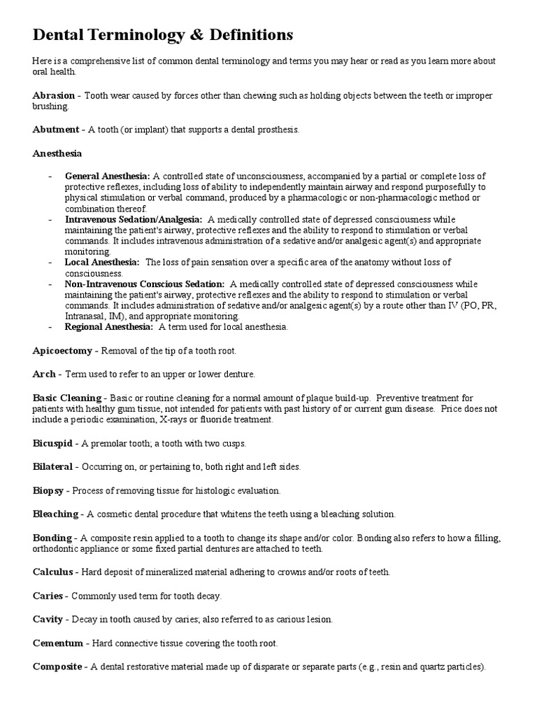 Dental Terminology | PDF | Human Tooth | Periodontology