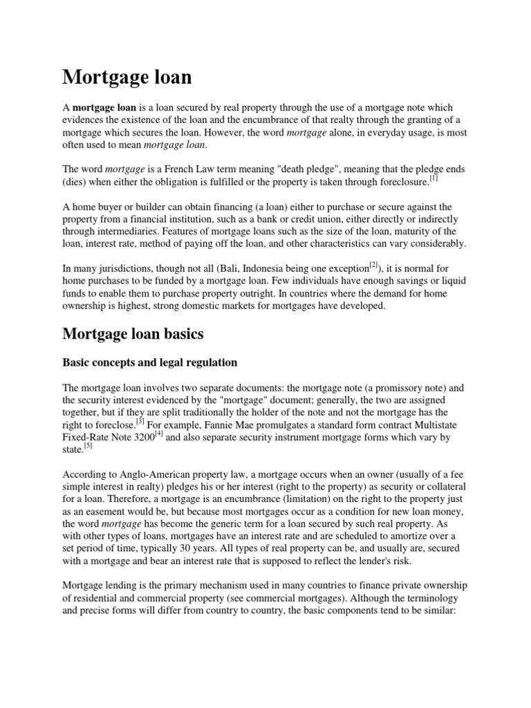 Mortgage Loan Basics Download Free Pdf Mortgage Loan Loans