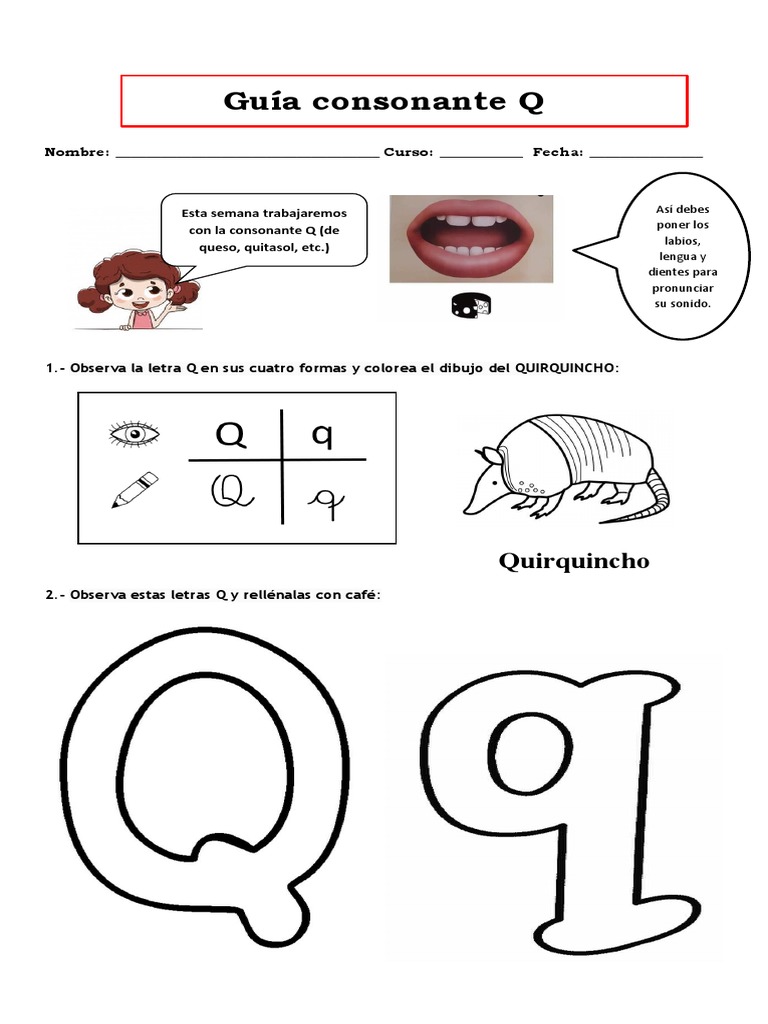 Guía Consonante Q | PDF | Comunicación humana | Lingüística